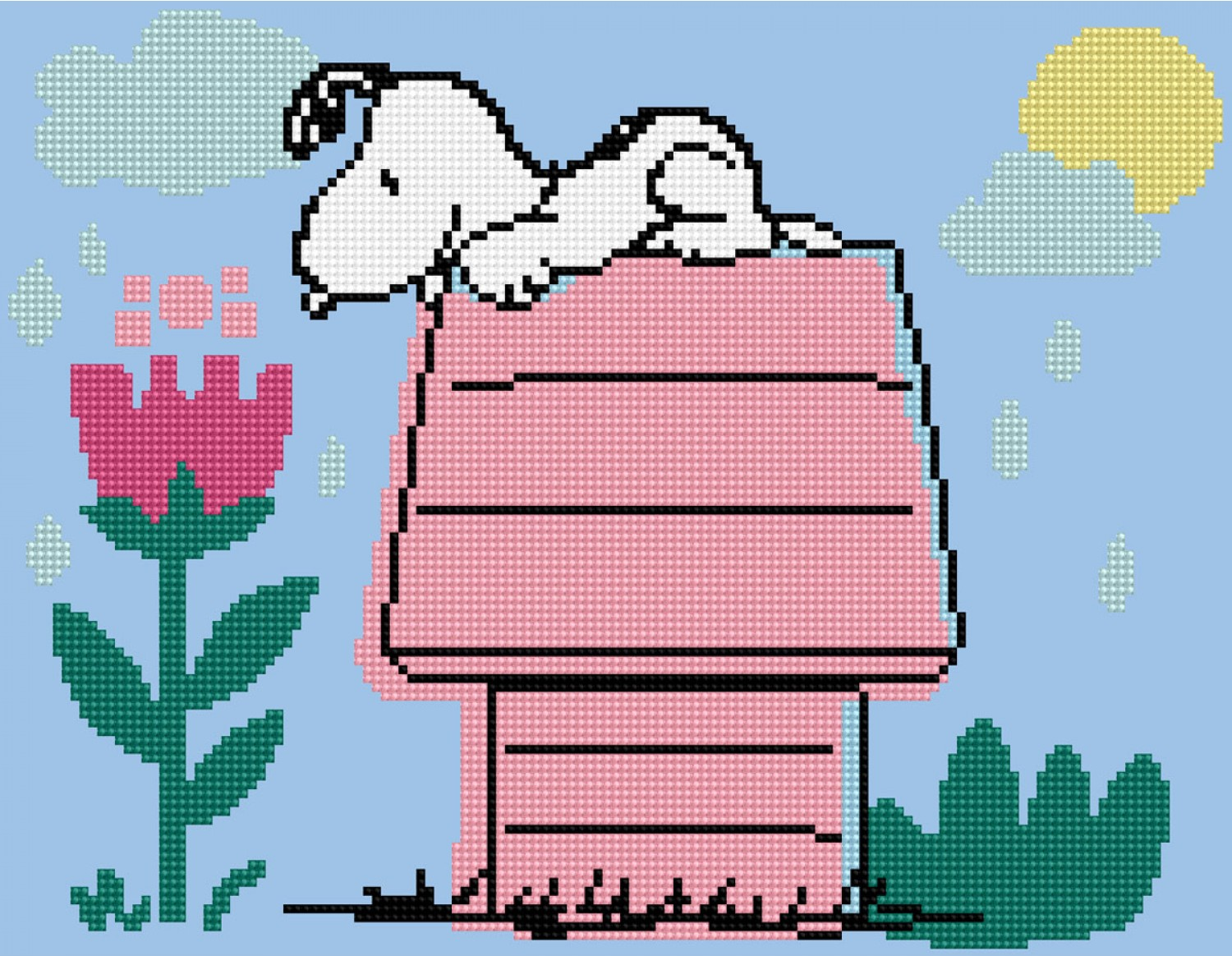 Snoopy's Dog House | Diamond Painting Kits Peanuts | Diamond Dotz ...